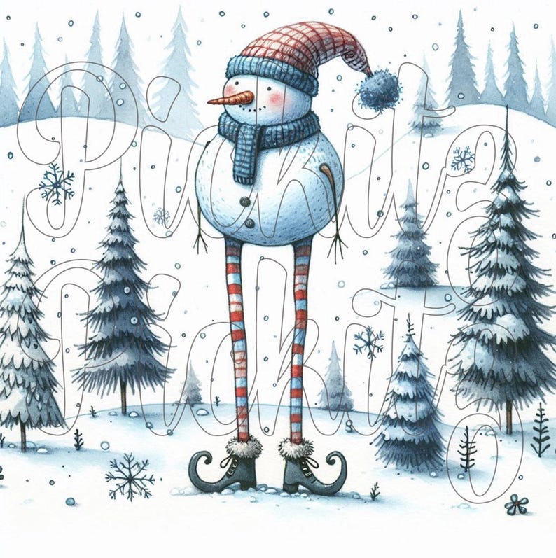 Elf Snowman, 4 Styles, Christmas Scene, Farmhouse, Instant Download ...