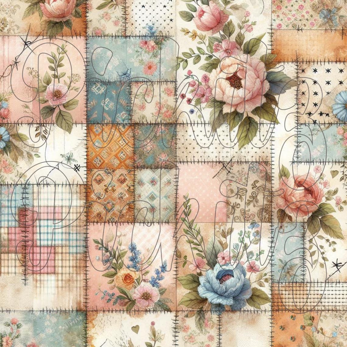 Quilts Bundle, 4 Styles, Primitive Farmhouse, Instant Download ...