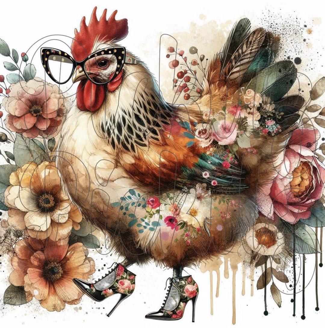 Chicky Chicken Bundle, 4 Styles, Primitive Farmhouse, Instant Download ...