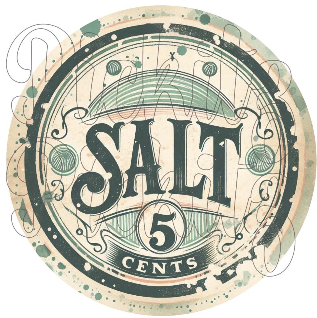 Primitive Salt Labels, Bundle, 4 Styles, 8x8 Inch Primitive Farmhouse ...