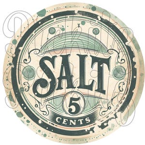 Primitive Salt Labels, Bundle, 4 Styles, 8x8 Inch Primitive Farmhouse ...