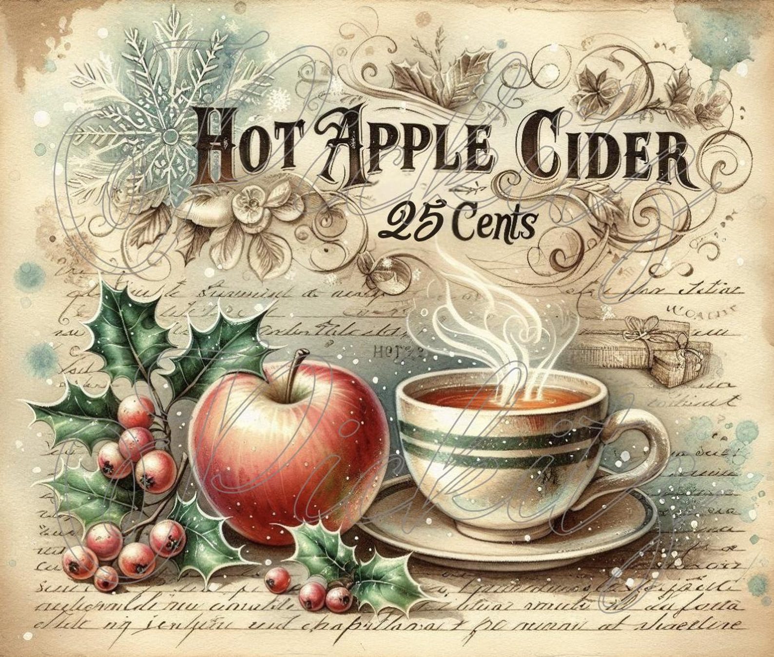 Hot Apple Cider Bundle, 4 Styles, Farmhouse, Instant Download ...