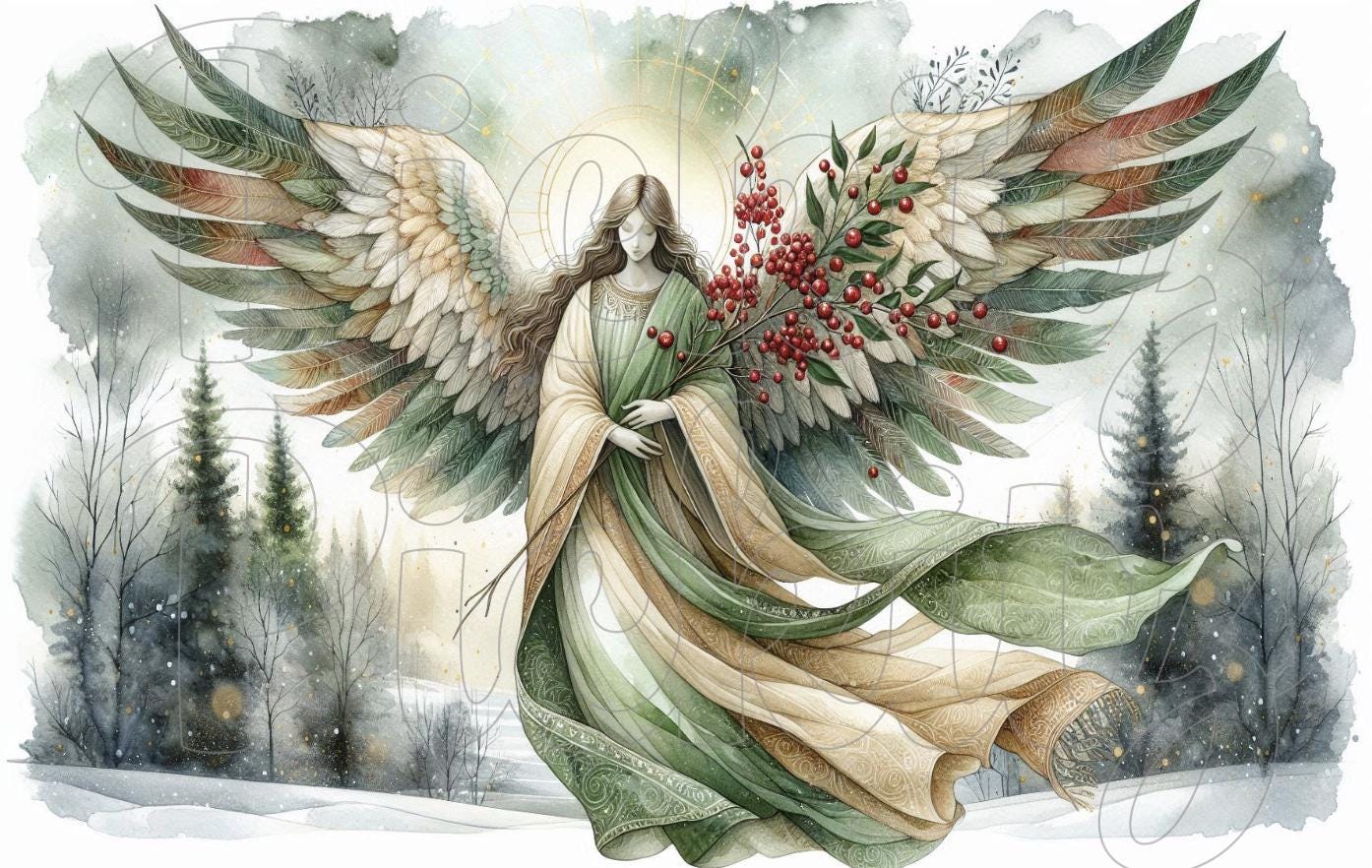 Christmas Angels Bundle, 4 Styles, Farmhouse, Instant Download ...