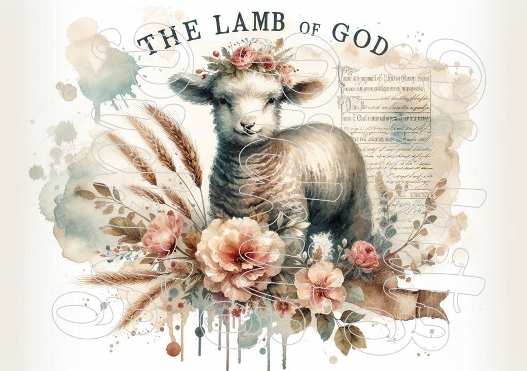 The Lamb of God, Primitive Farmhouse, Instant Download, Printable ...