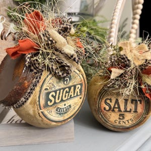 Primitive Salt Labels, Bundle, 4 Styles, 8x8 Inch Primitive Farmhouse ...