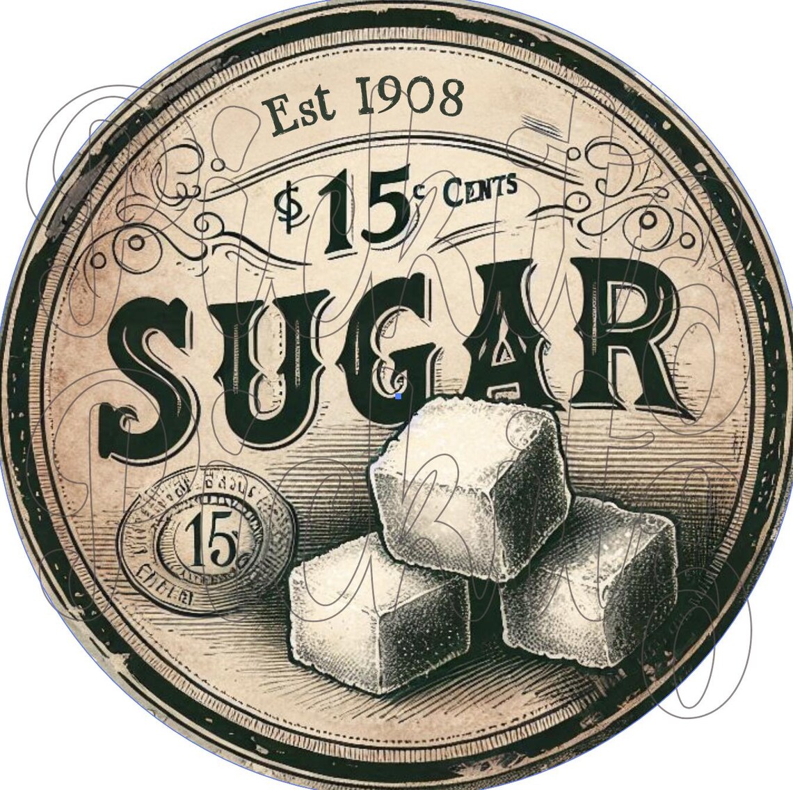 Primitive Sugar Labels, Bundle, 2 Styles, 8x8 Inch Primitive Farmhouse ...