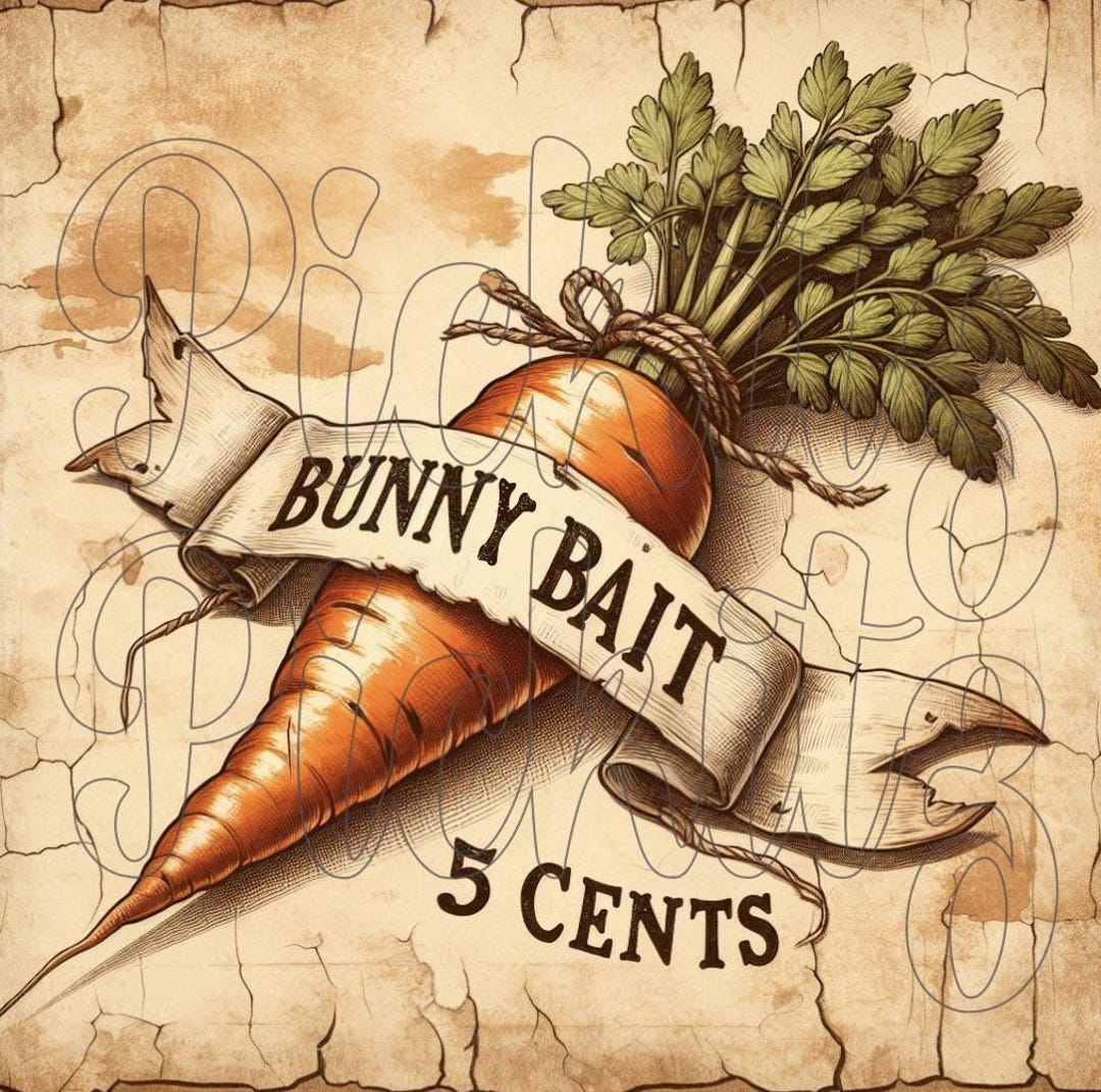 Primitive Carrot Labels, Bundle, 4 Styles, 8x8 Inch Primitive Farmhouse ...