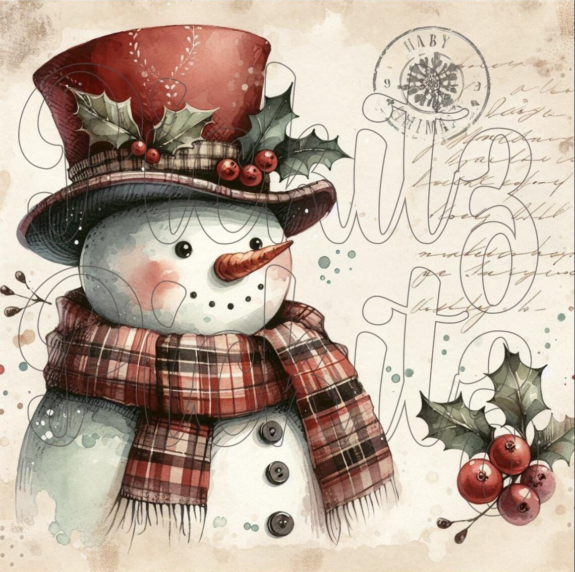 Snowman Square Bundle, 3 Styles, Farmhouse, Instant Download, Printable ...