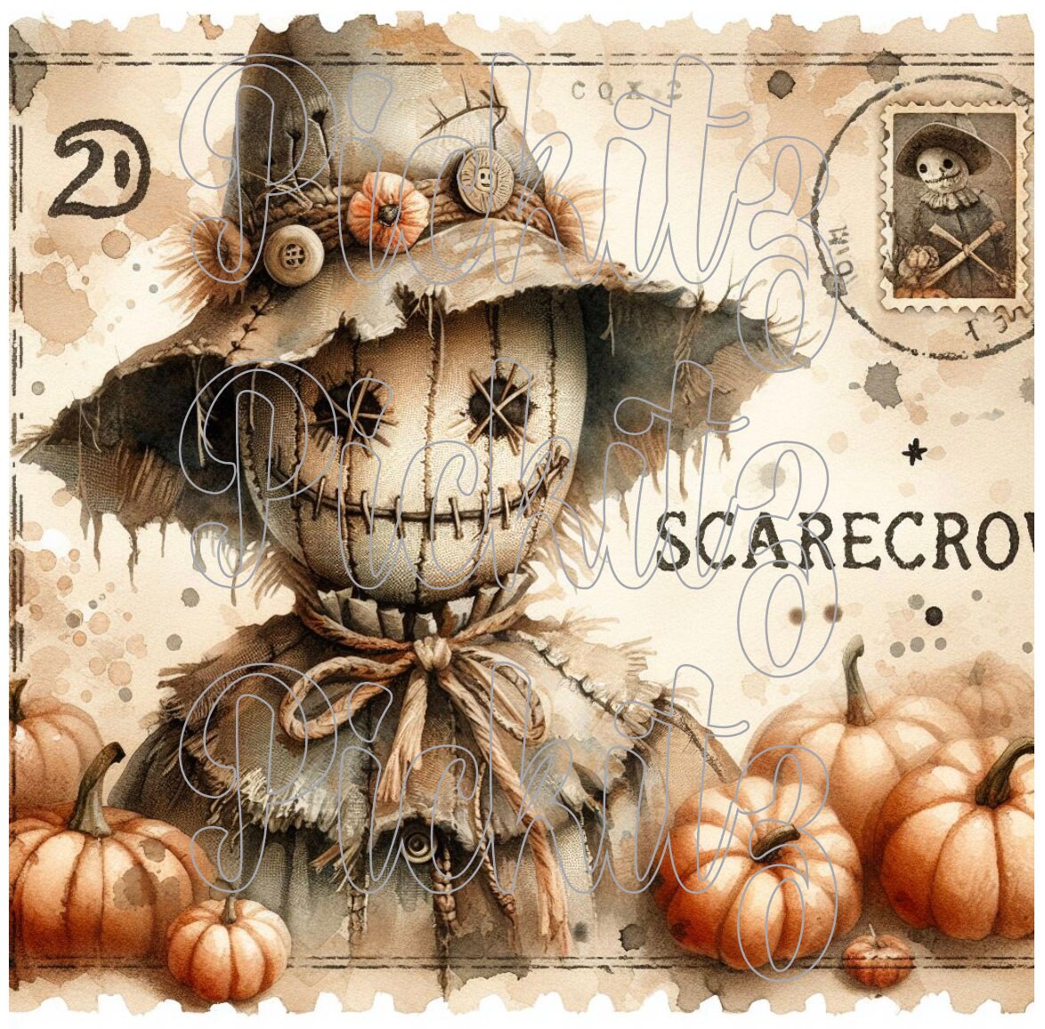 Scarecrows Bundle, 4 Styles, Primitive Farmhouse, Instant Download, Printable, Sublimation ...