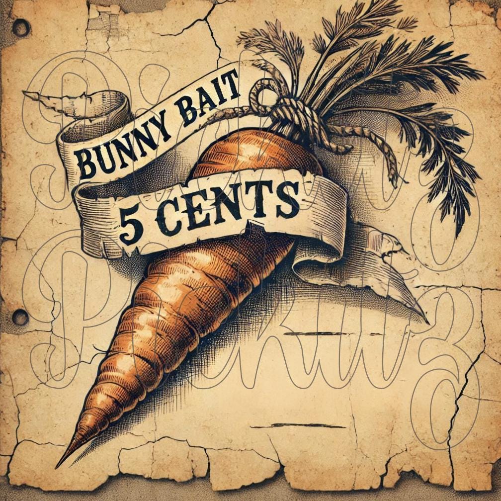Primitive Carrot Labels, Bundle, 4 Styles, 8x8 Inch Primitive Farmhouse ...