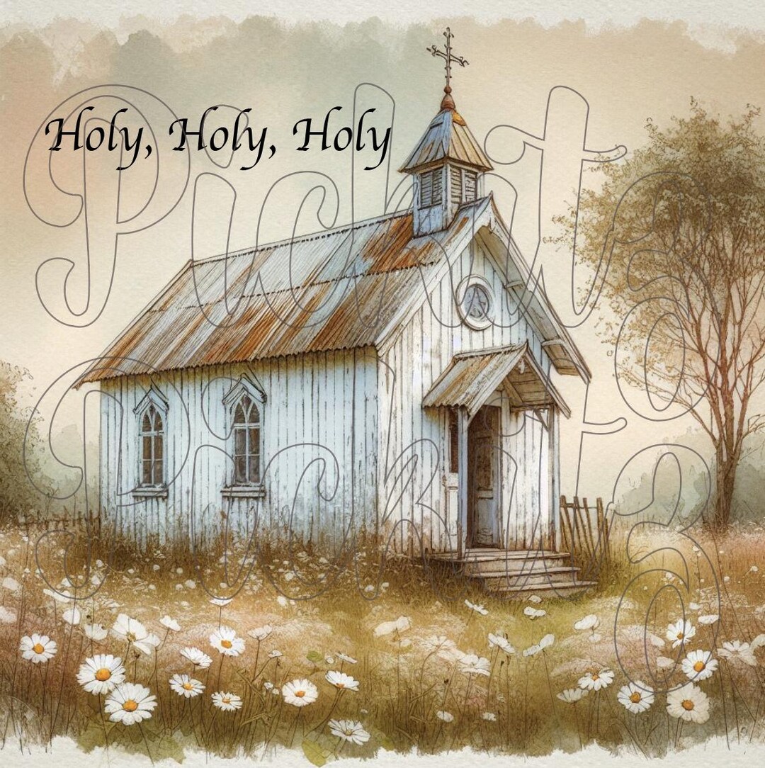 Old White Church Bundle, 3 Styles, Primitive Farmhouse, Instant ...