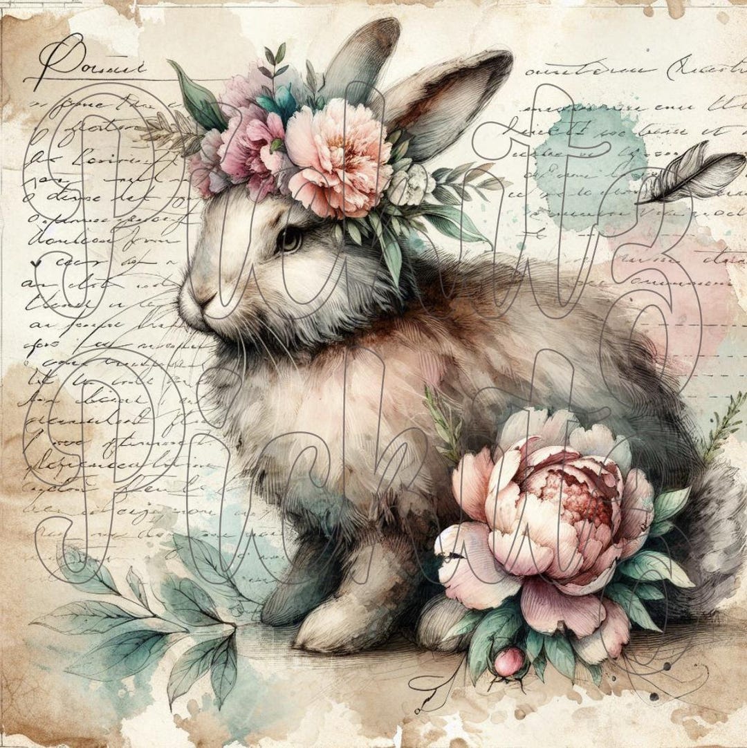 Spring Bunny Bundle, 4 Styles, Farmhouse, Instant Download, Printable ...