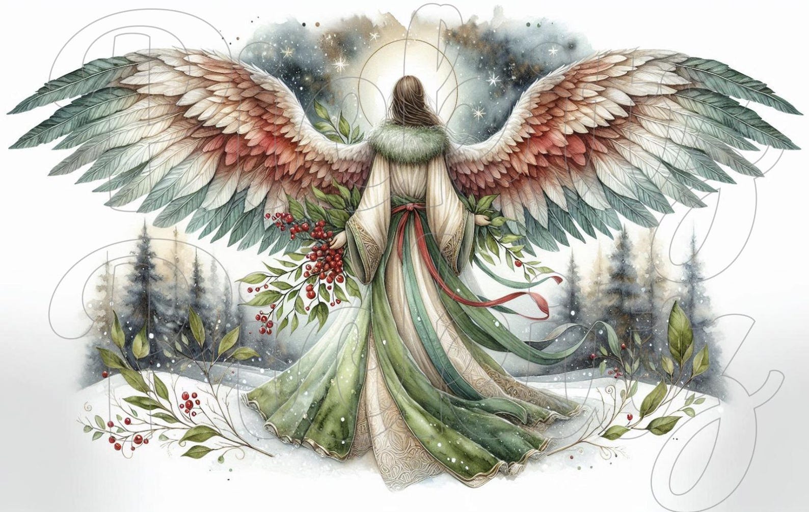 Christmas Angels Bundle, 4 Styles, Farmhouse, Instant Download ...