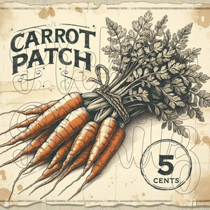 Primitive Carrot Labels, Bundle, 4 Styles, 8x8 Inch Primitive Farmhouse ...