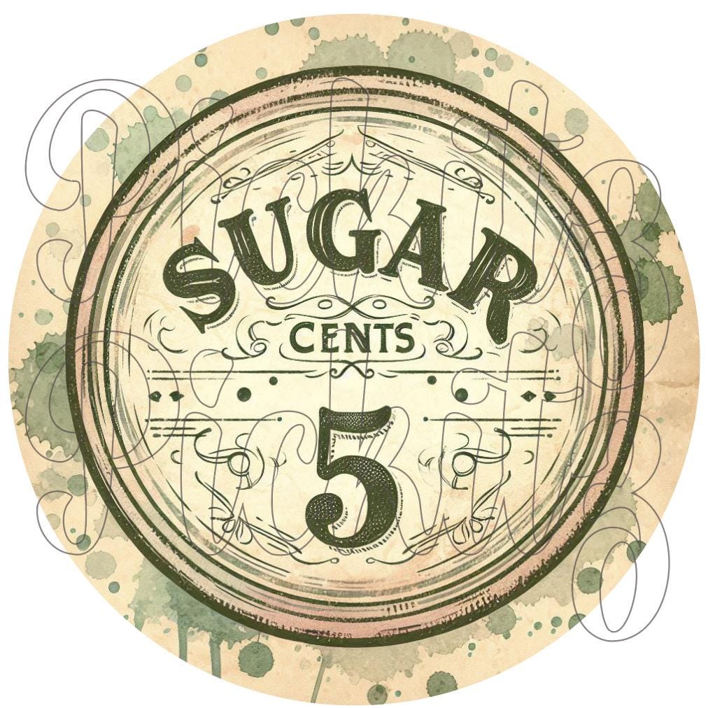 Primitive Sugar Labels, Bundle, 4 Styles, 8x8 Inch Primitive Farmhouse ...