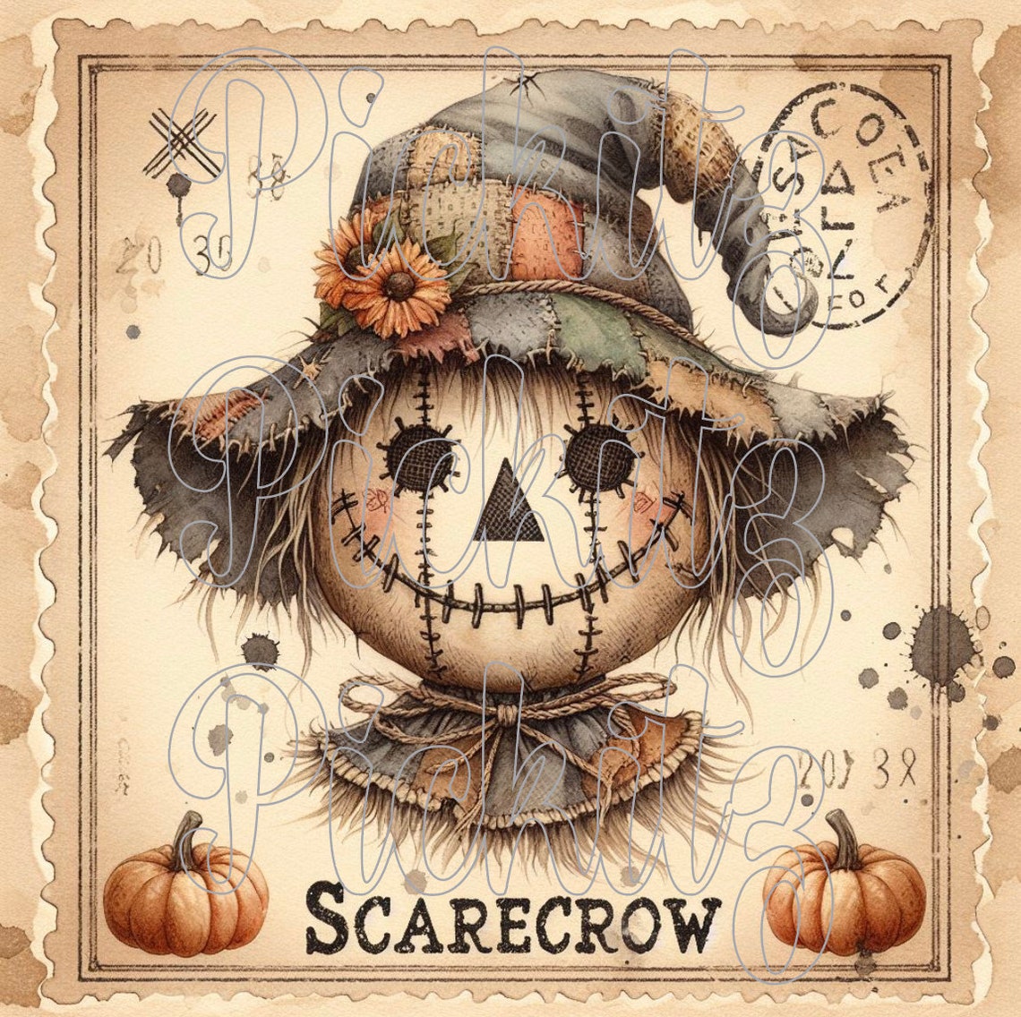 Scarecrows Bundle, 4 Styles, Primitive Farmhouse, Instant Download, Printable, Sublimation ...