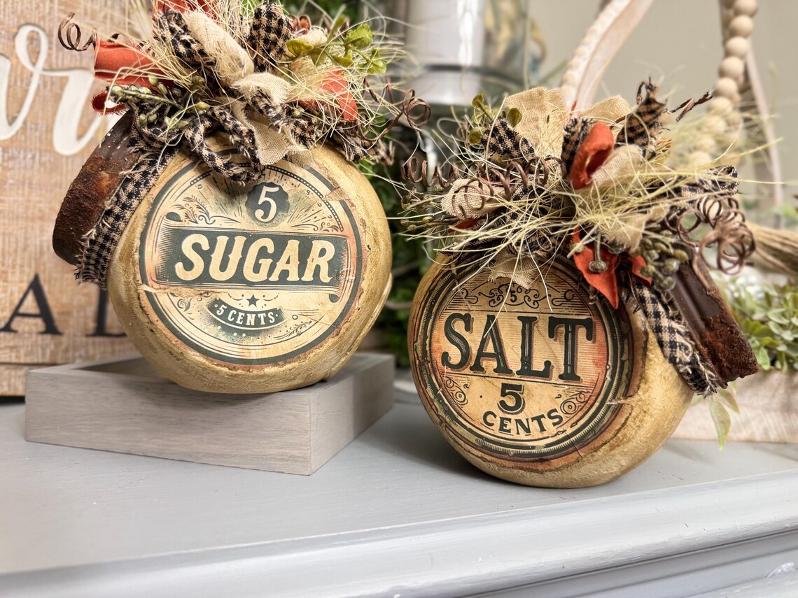 Primitive Sugar Labels, Bundle, 2 Styles, 8x8 Inch Primitive Farmhouse ...