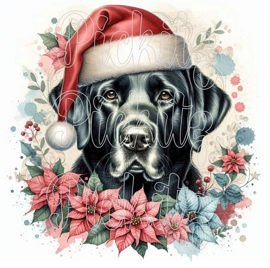 Labrador Retriever, Santa Hat, Christmas, Farmhouse, Instant Download ...