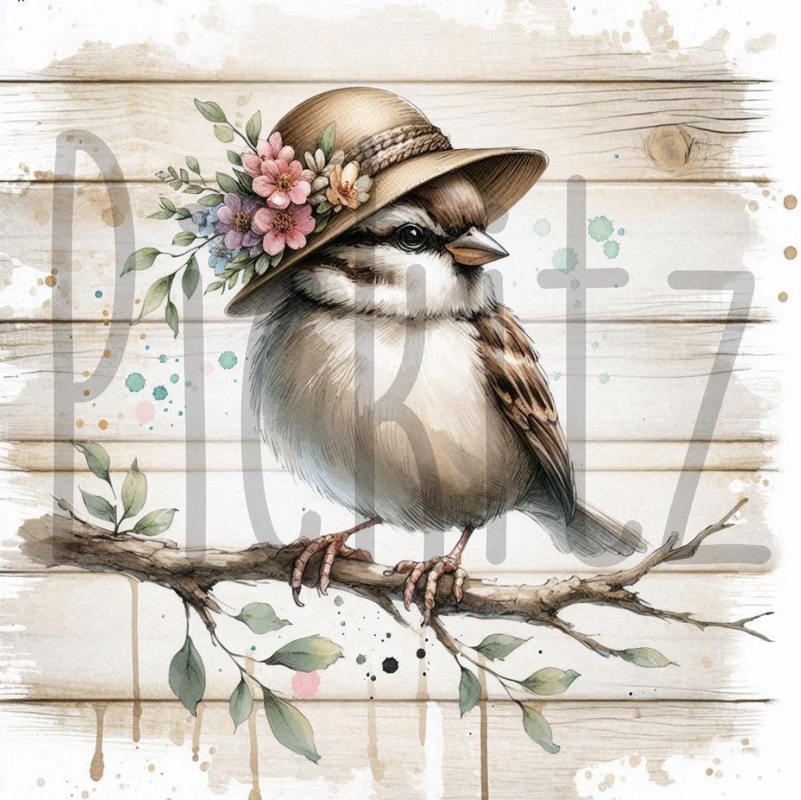 Spring Birdies, 4 Styles, Primitive Farmhouse, Instant Download ...