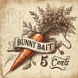 Primitive Carrot Labels, Bundle, 4 Styles, 8x8 Inch Primitive Farmhouse ...