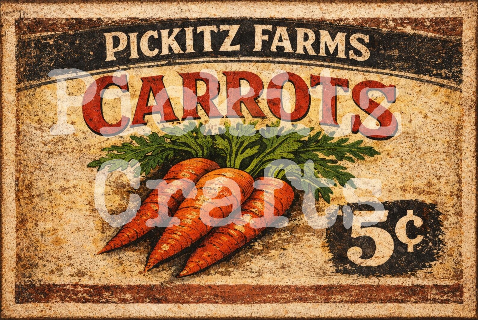 Primitive Carrot Label, Bundle, 8x8 Inch Primitive Farmhouse, Instant ...