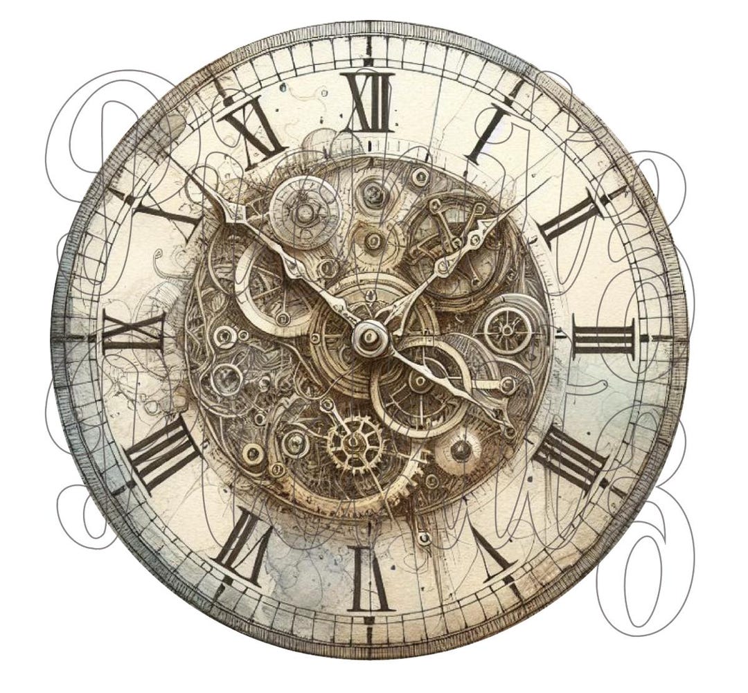 Clock Faces, Bundle, 3 Styles, 8x8 Inch Primitive Farmhouse, Instant ...