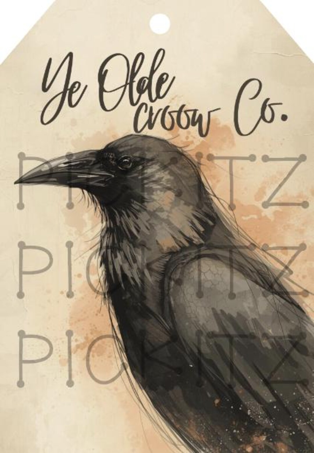 Primitive Crow Tags Bundle, 4 Styles, 8x8 Inch Primitive Farmhouse ...