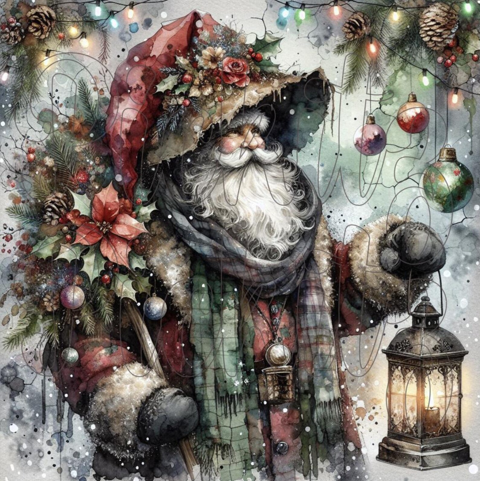 Old World Santa, 4 Styles Farmhouse, Instant Download, Printable ...
