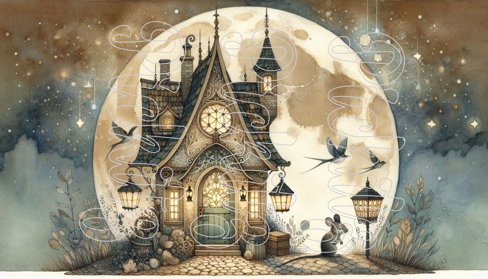 Mouse House, 4 Styles Primitive Farmhouse, Instant Download, Printable ...