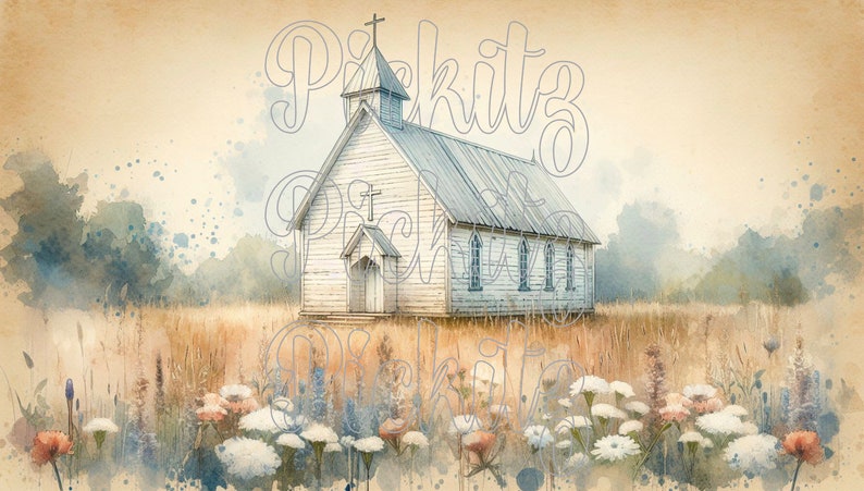 Old Church Bundle, 4 Styles, Farmhouse, Instant Download, Printable 8x8 ...