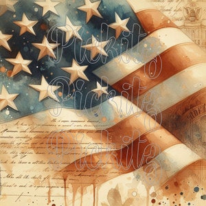 Sepia Flag, Square 4 Styles, Primitive Farmhouse, Instant Download ...