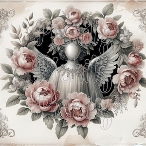 Faceless Angels, Square 4 Styles, Farmhouse, Instant Download ...