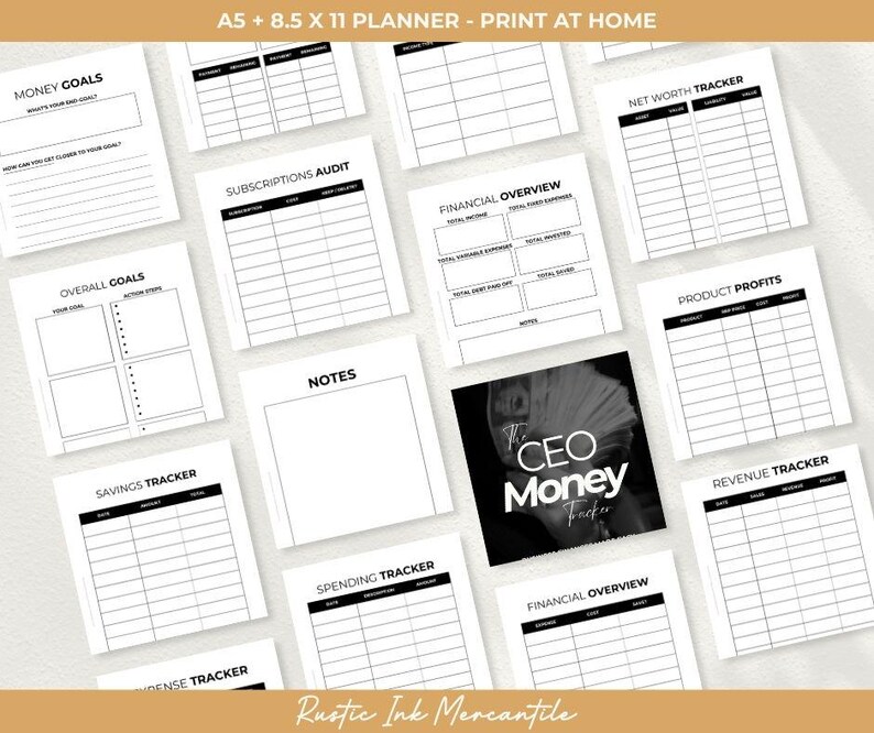The CEO Money Tracker | Printable Business Finance Planner | A5 + 8 ...