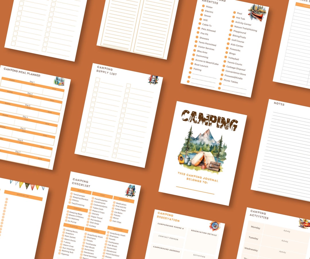 Ultimate Camping Journal & Planner | 14+ Page Printable PDF | Pet ...