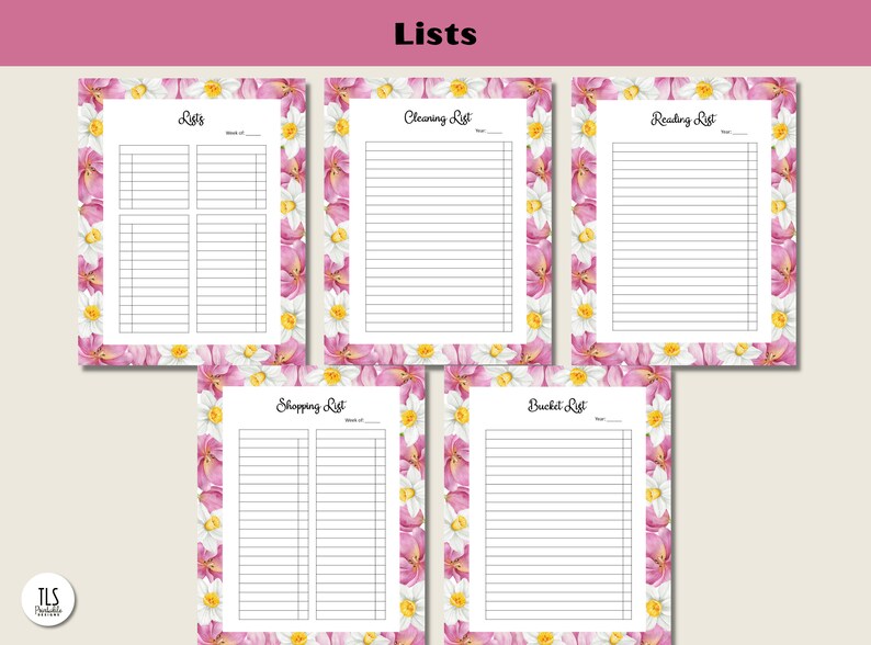 Undated Printable Week Day Planner Monthly Calendars Budget Tracking Activity Tracker Monthly ...