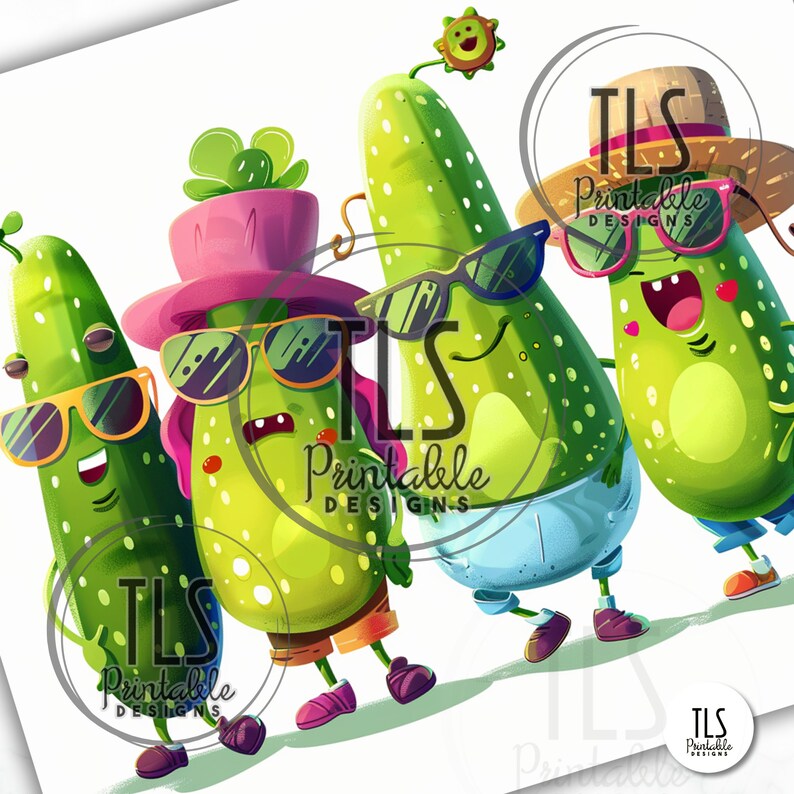 Funny Pickle Party #2 Cute Dill Pickles Silly Hat Pickled Vegie Skinny ...
