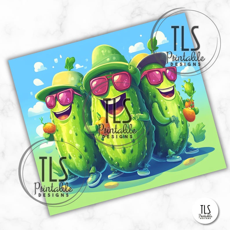Funny Pickle Party #4 Cute Dill Pickles Silly Hat Pickled Vegie Skinny ...