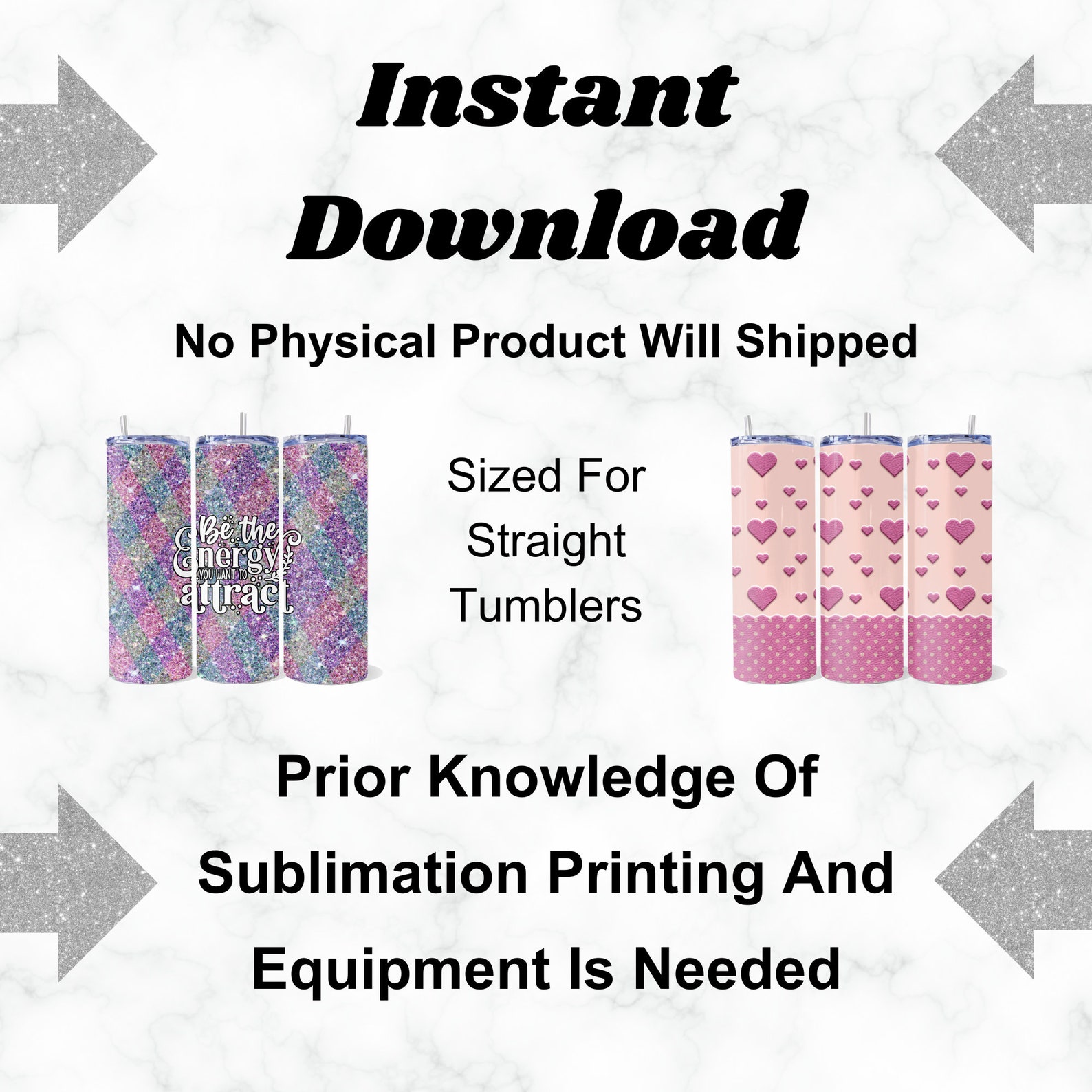 Pink & Silver Tufted Glitter Rhinestone 20oz Sublimation Tumbler Design ...