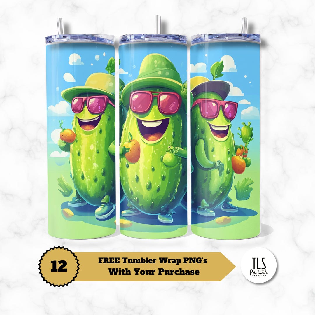 Funny Pickle Party #4 Cute Dill Pickles Silly Hat Pickled Vegie Skinny ...