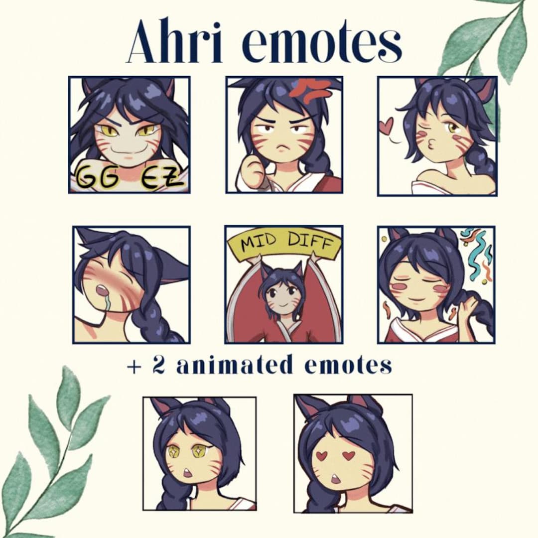 Ahri Twitch Emotes - Etsy