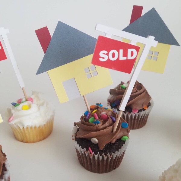 Sold Sign Cupcake Toppers - Etsy