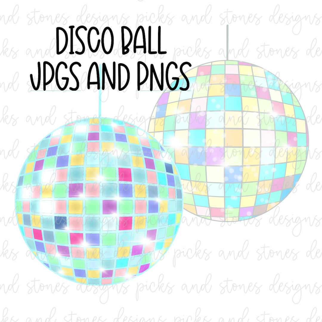 Disco Ball Digital Stickers Clipart| Shades of Blue Disco Ball Digital ...