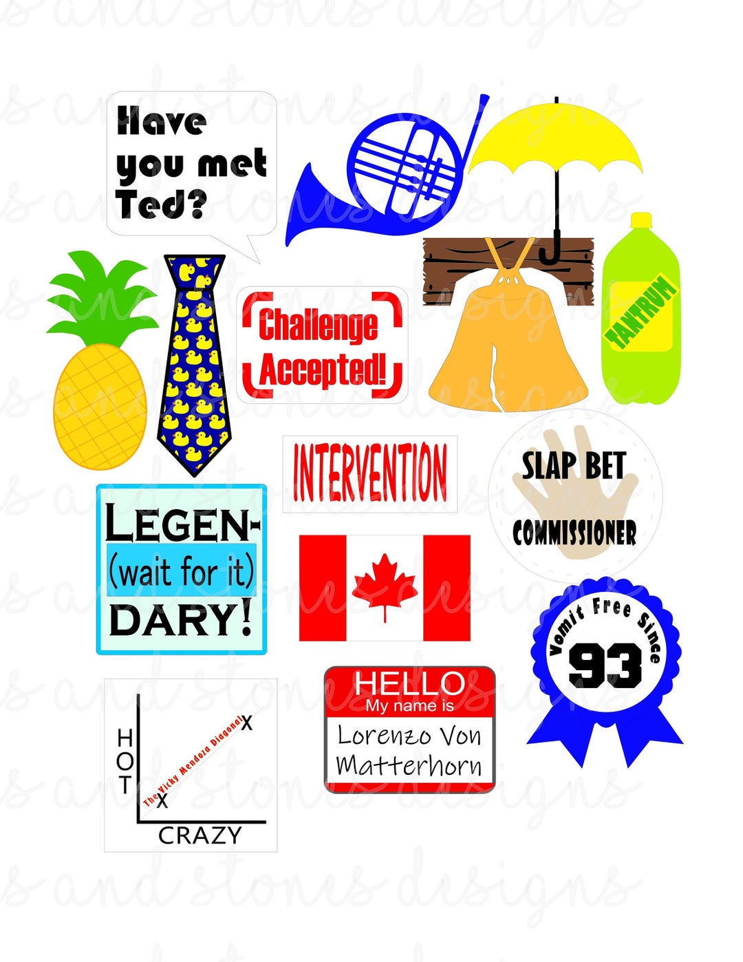 HIMYM Digital Downloads (15 Images) PNG, PDF and Jpegs - Etsy UK