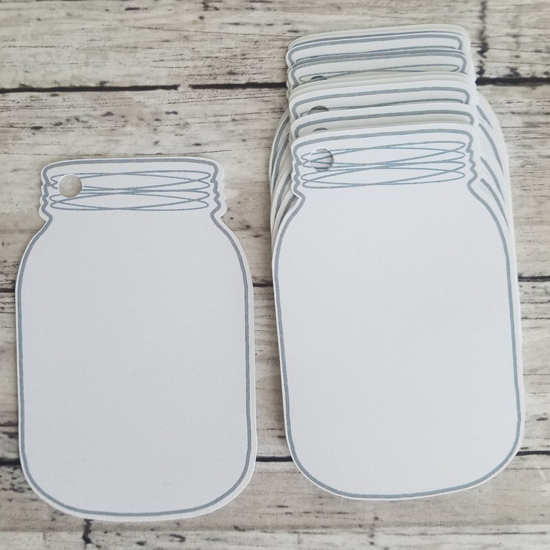 White Jar Tags| Jar Gift Tags| Hole Punched Gift Tags (set of 15) - Etsy