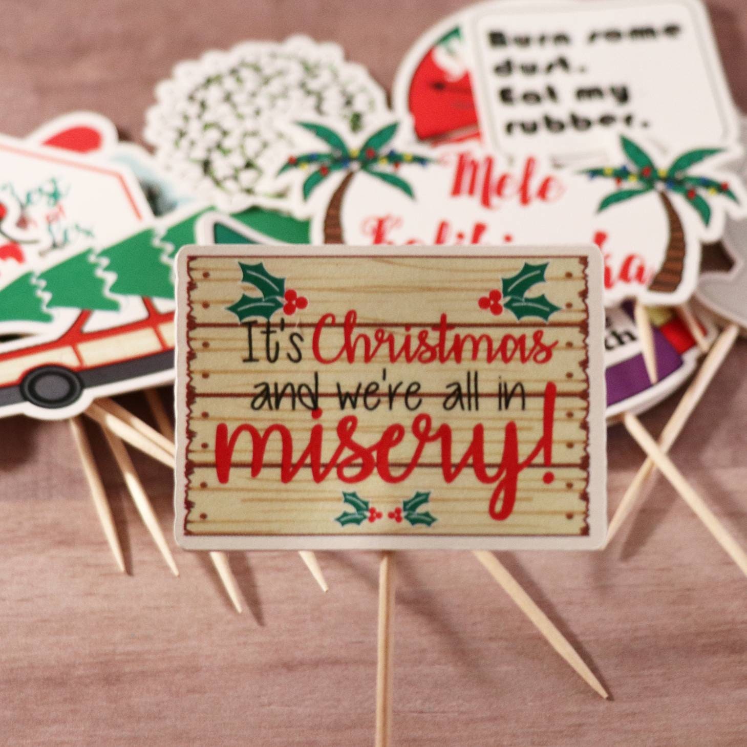 Christmas Cupcake Toppers Christmas Vacation Inspired Party - Etsy