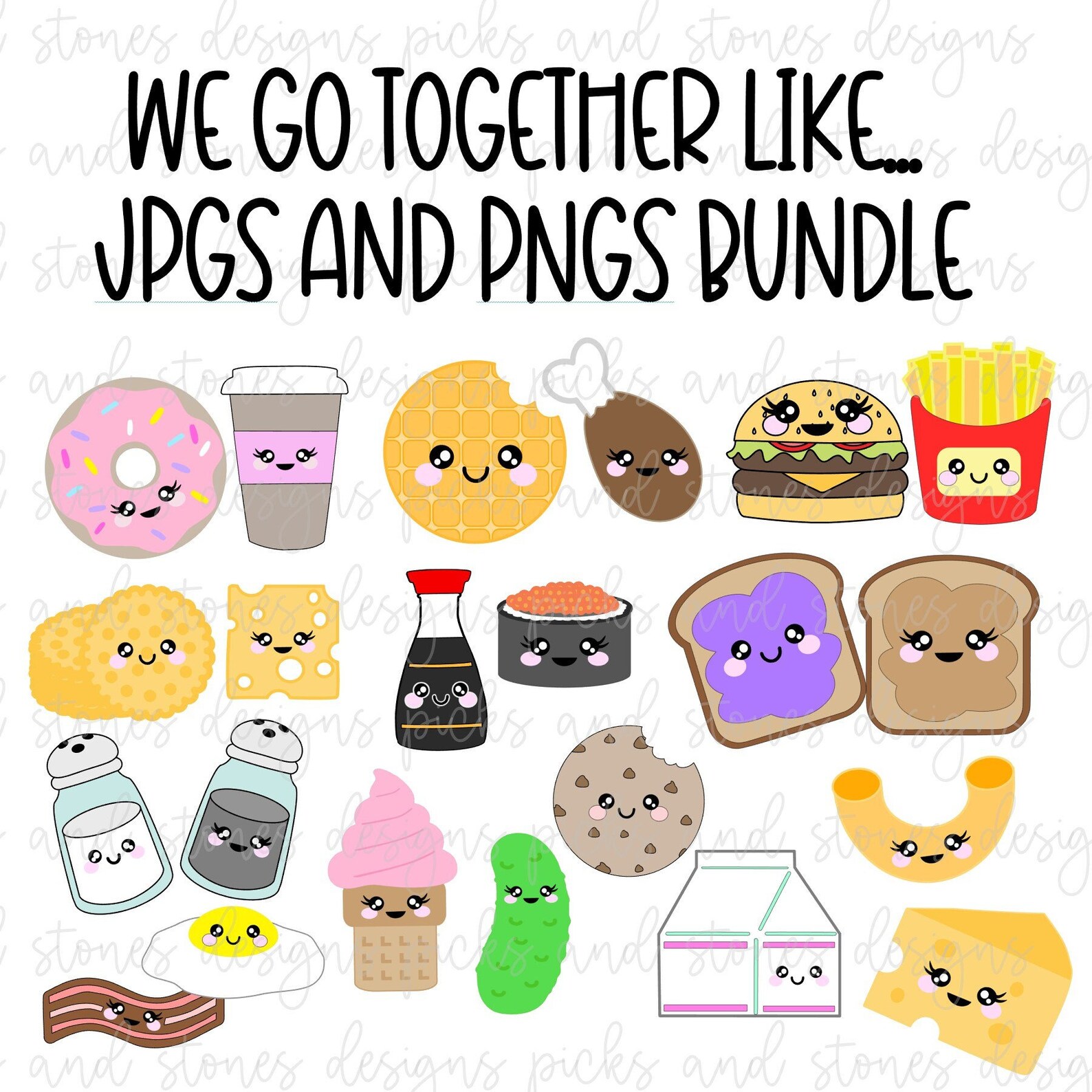 We Go Together Clipart| Popular Pairs Digital Stickers Jpgs and Pngs ...