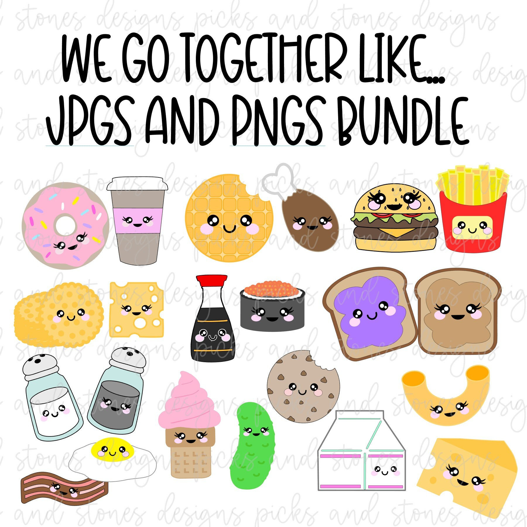 We Go Together Clipart| Popular Pairs Digital Stickers Jpgs and Pngs ...