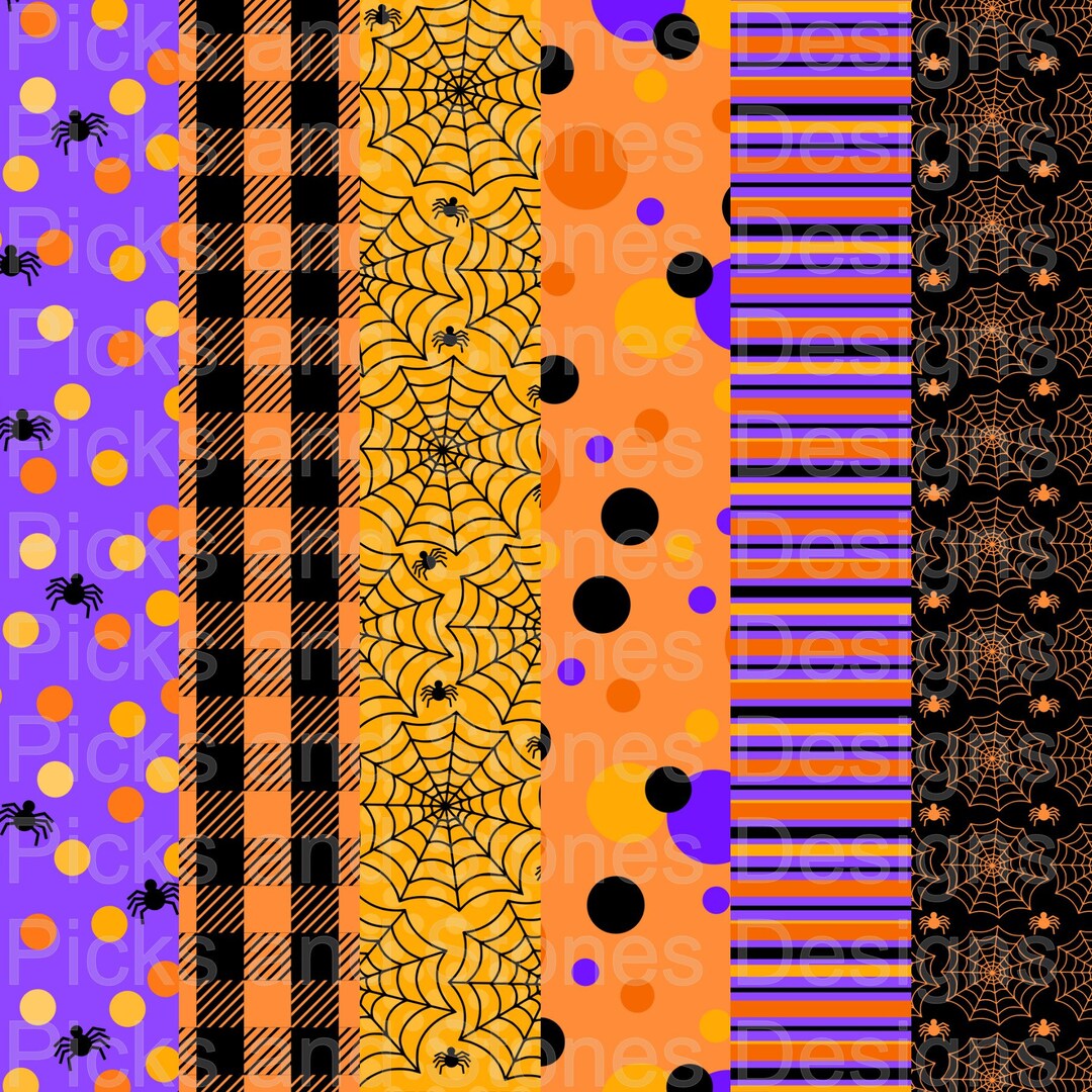 DIGITAL DOWNLOAD Halloween Spiders Coordinating Digital Papers ...