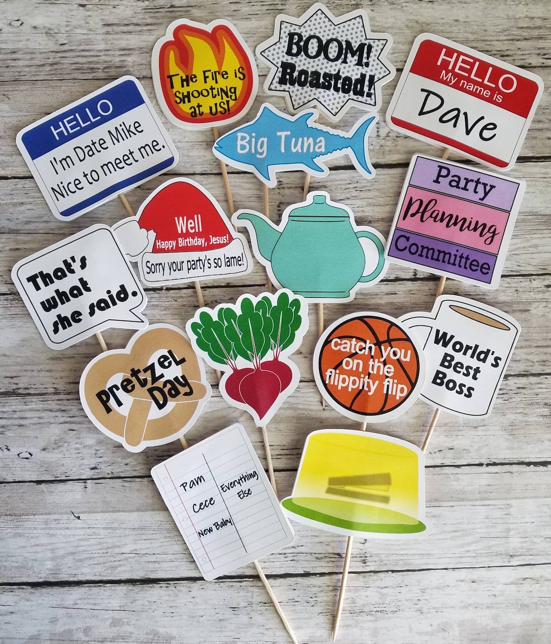 The Office Inspired Cupcake Toppers (set of 15) - Etsy
