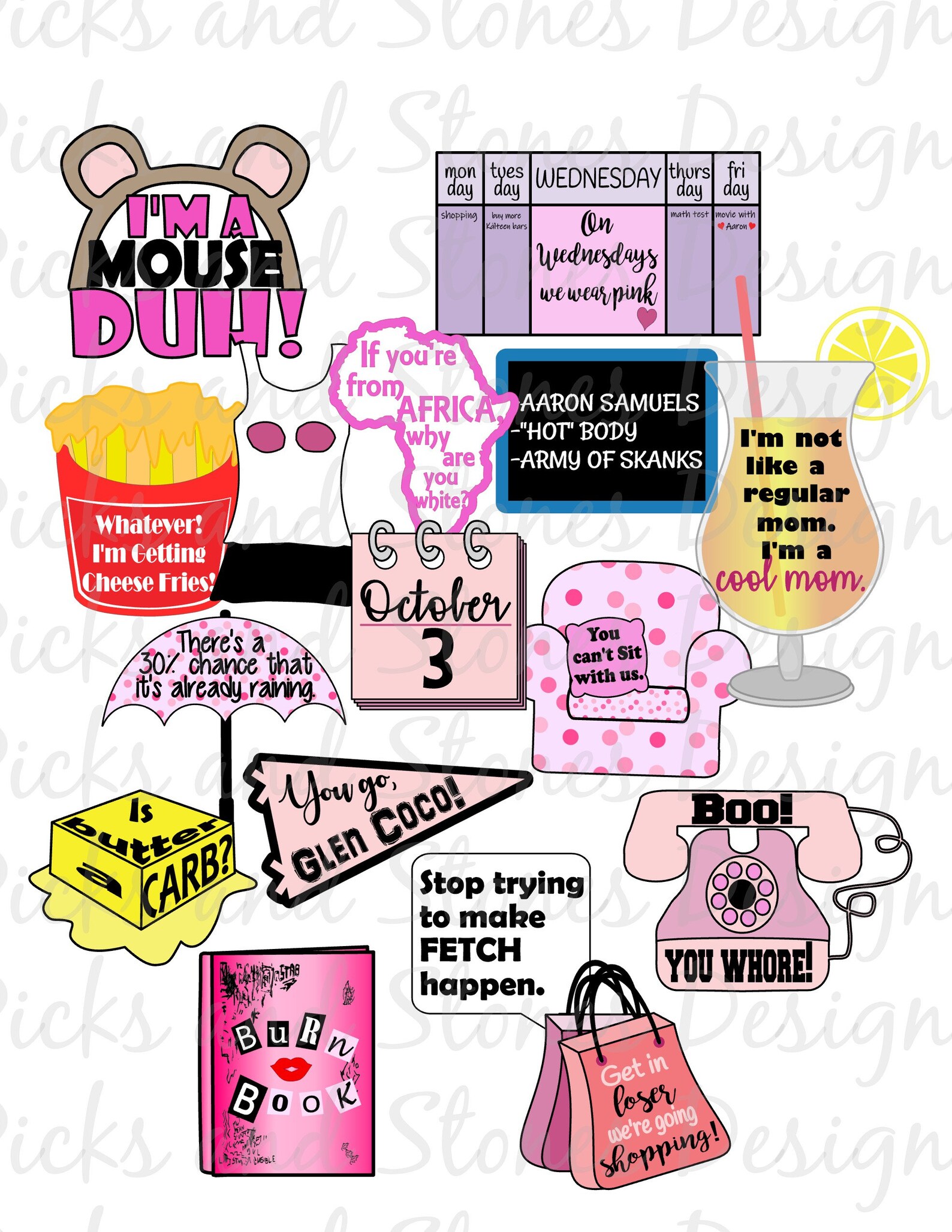 Mean Girls Inspired Images Digital Downloads PNG PDF and | Etsy